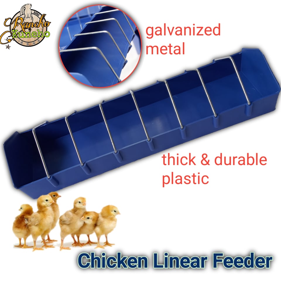 LINEAR FEEDER POULTRY BIRDS QUALITY PLASTIC STEEL 40CM | Lazada PH