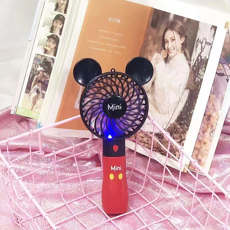 USB Rechargeable Handy Mickey & Minnie Mouse Light Electric Desk Fan ...