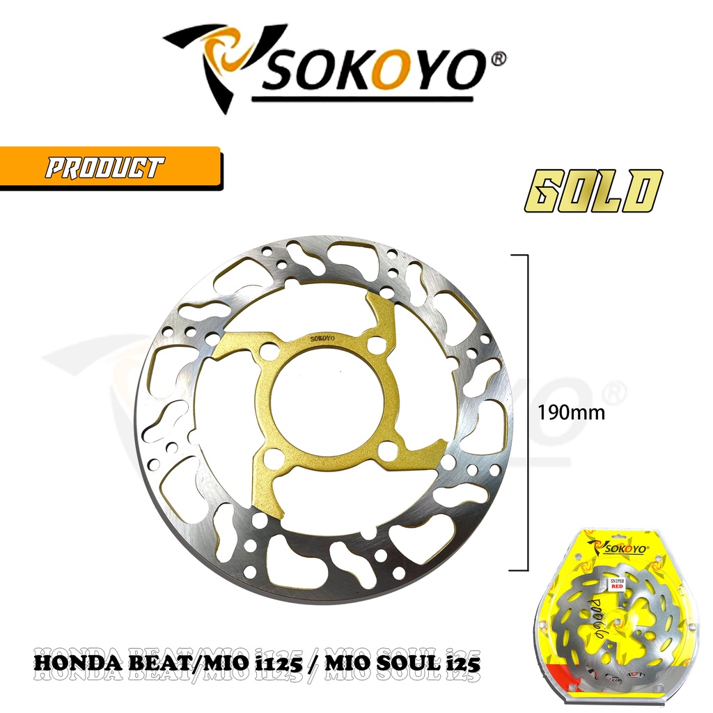 Lighten Front Disc Brake 4 holes 190mm Beat Beat Fi Honda Click V1 V2 ...