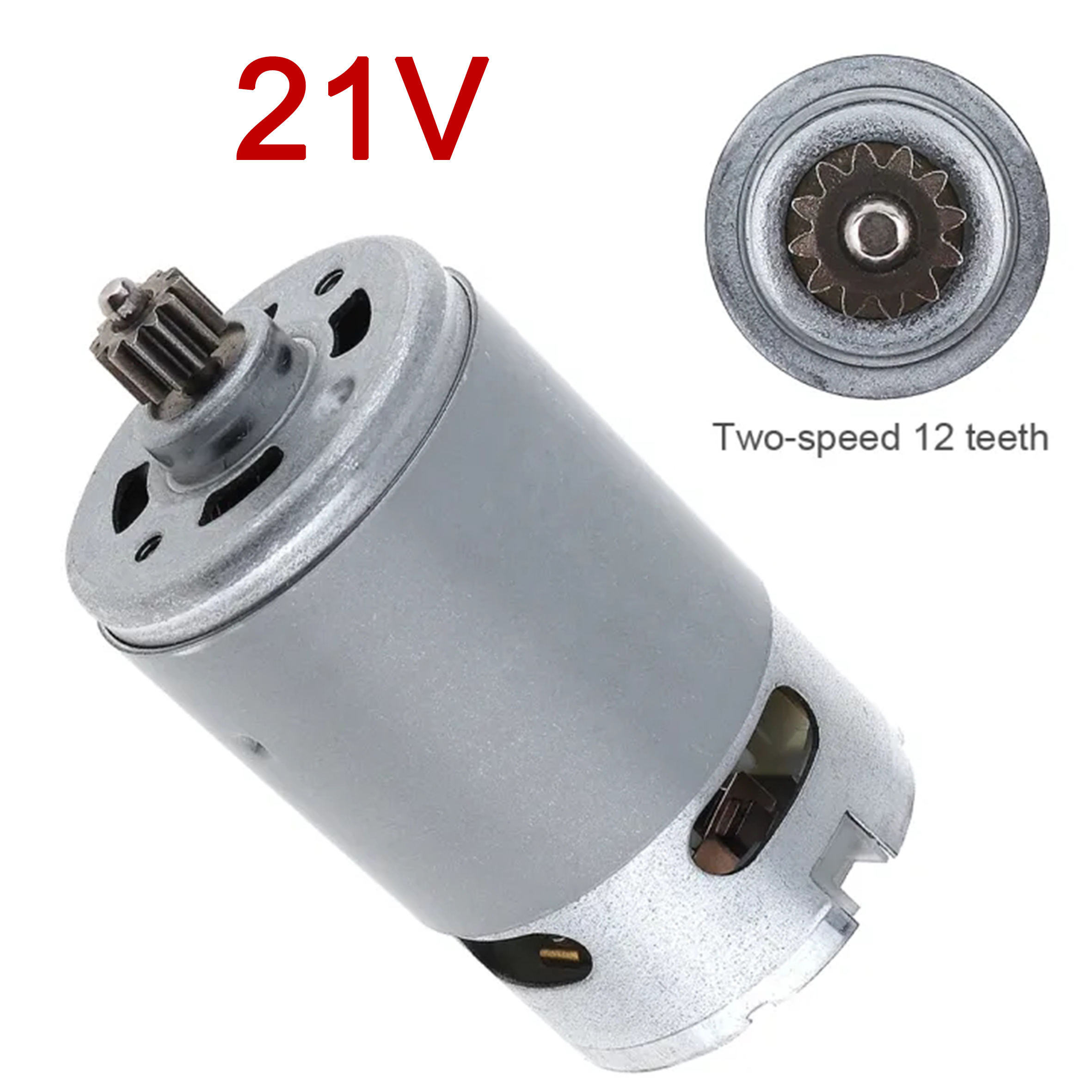 RS550 12V 21V 19500 RPM DC Motor Two-Speed 12 Teeth High Torque DC ...