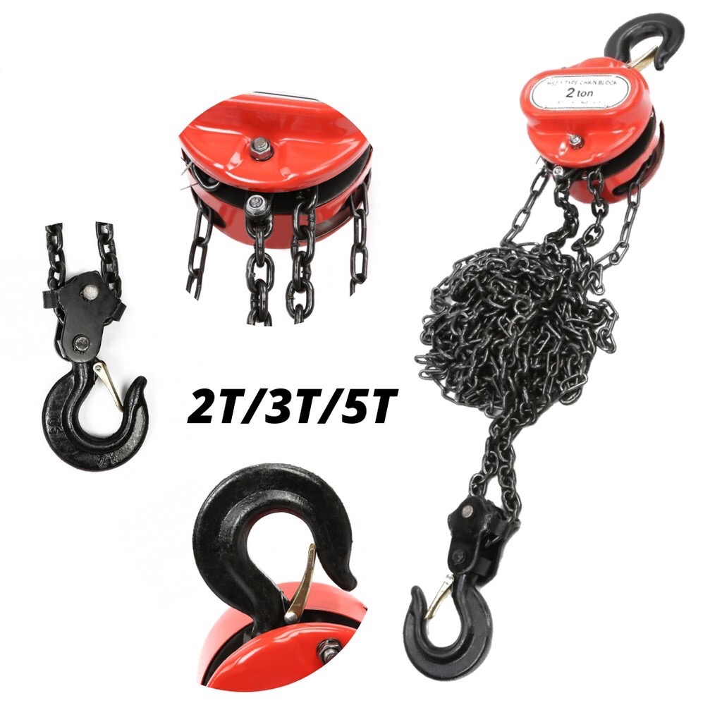 Anton 2T/3T/5T Chain Puller Block Pulley Fall Chain Hoist Hand Tools 3 ...