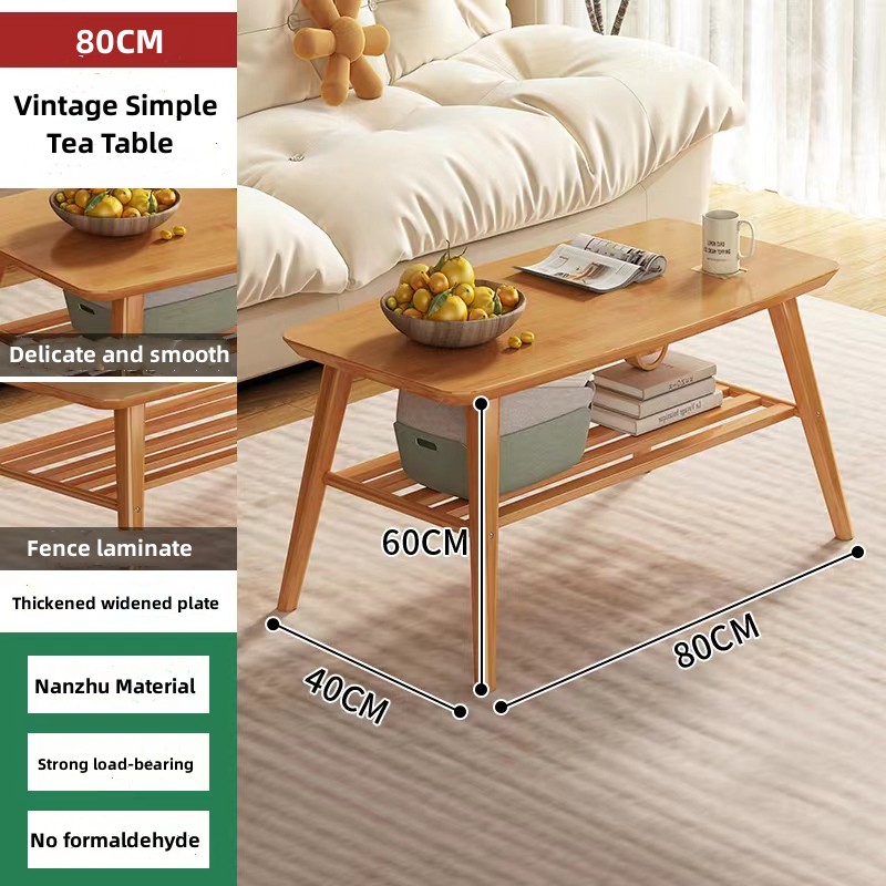 Tea Table Side Table Coffee Table Solid Wood Bamboo Movable Table ...