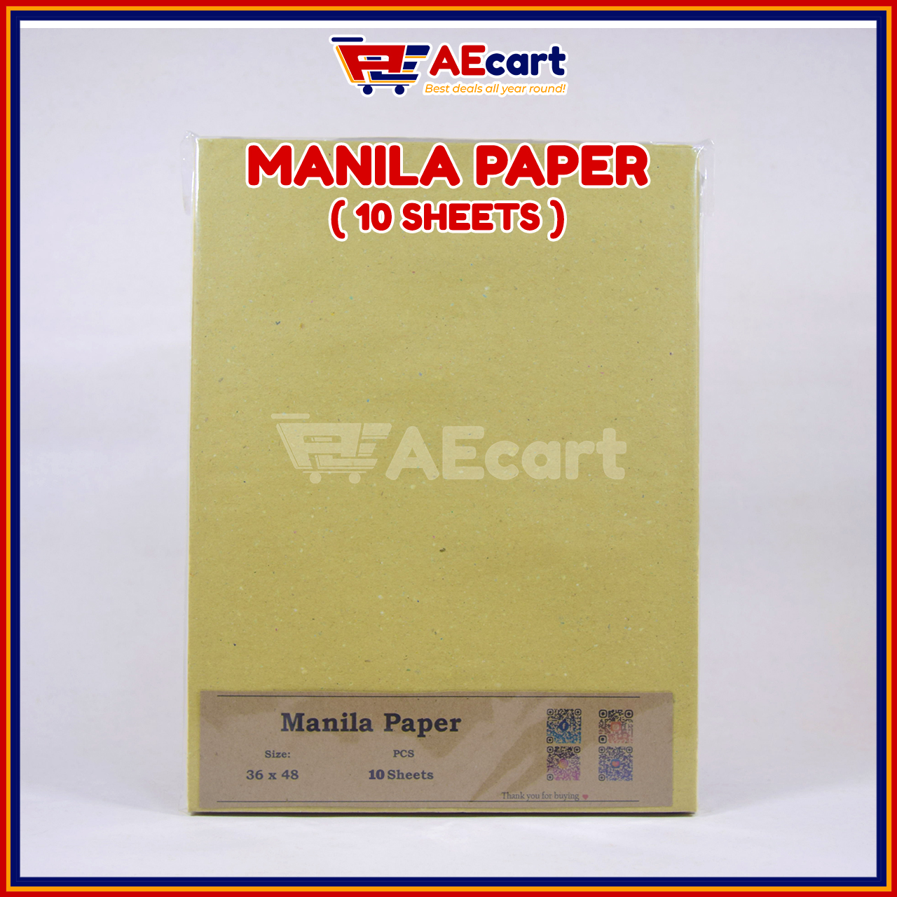 10sheets Folded | 𝐌𝐀𝐍𝐈𝐋𝐀 𝐏𝐀𝐏𝐄𝐑 | 36" X 48" | aecart.ph | Lazada PH