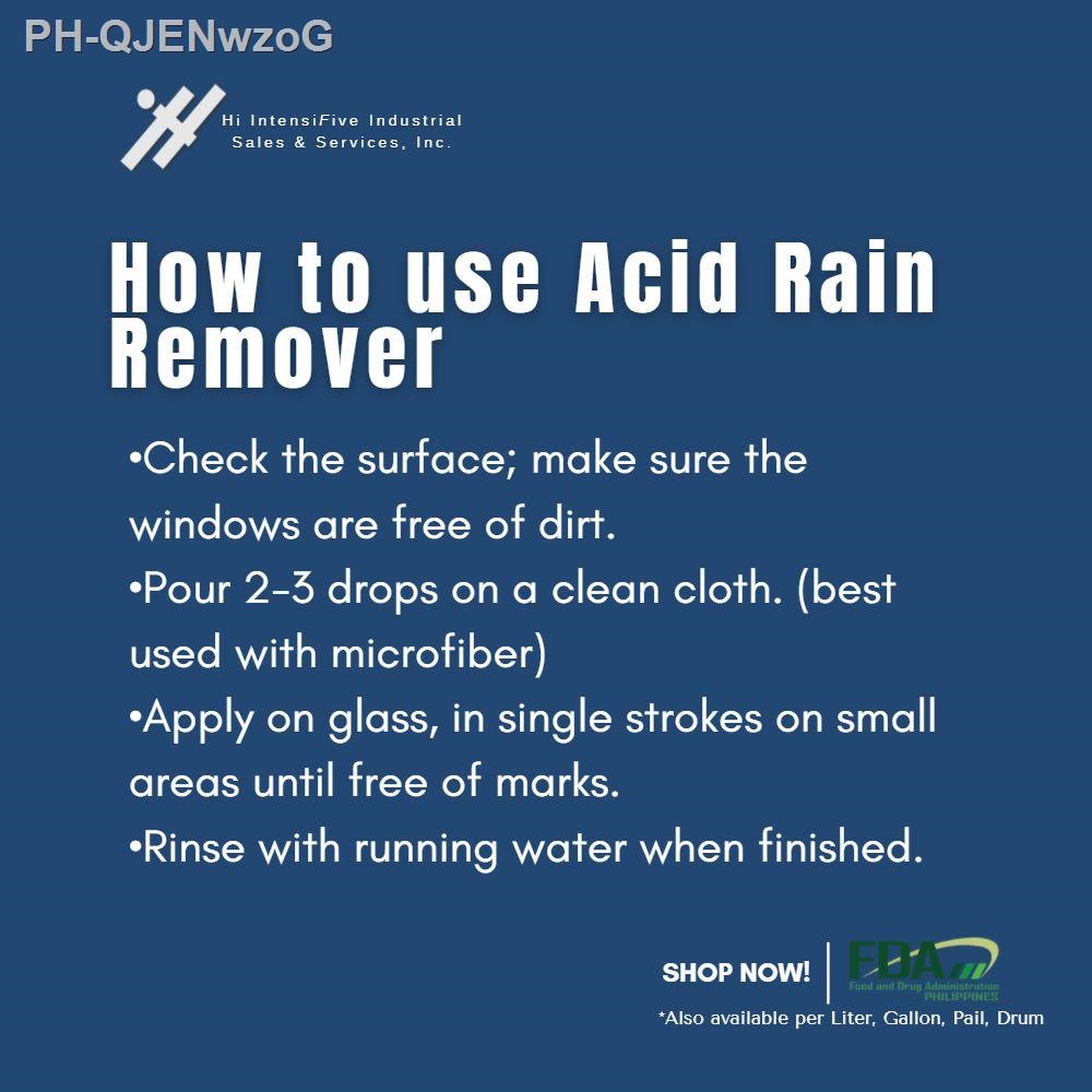 ACID RAIN REMOVER 250ml SPRAY BOTTLE (WATERMARKS REMOVER GLASS RESTORER ...