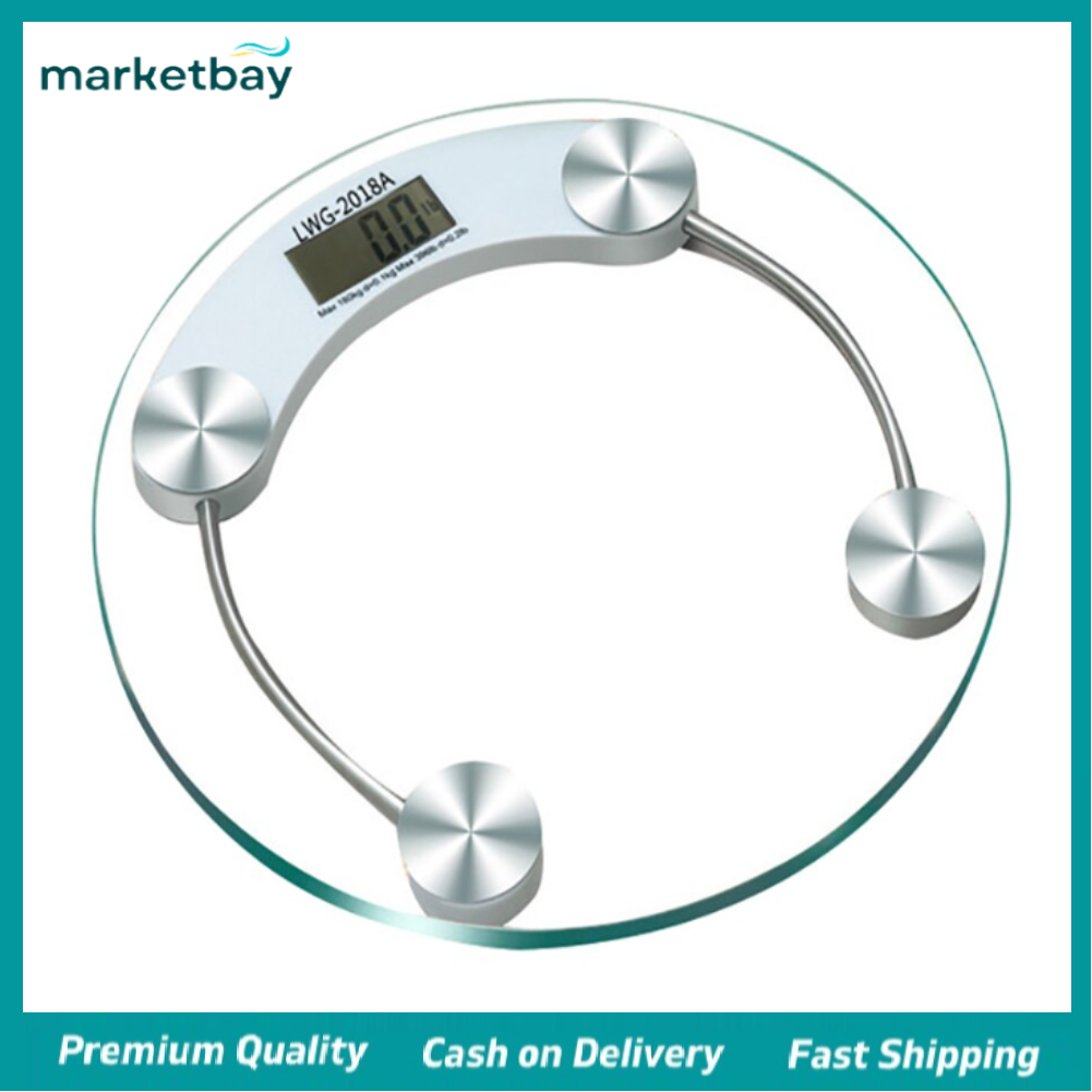 Marketbay LED Display Weight Round Tempered Glass Weighing Scales ...