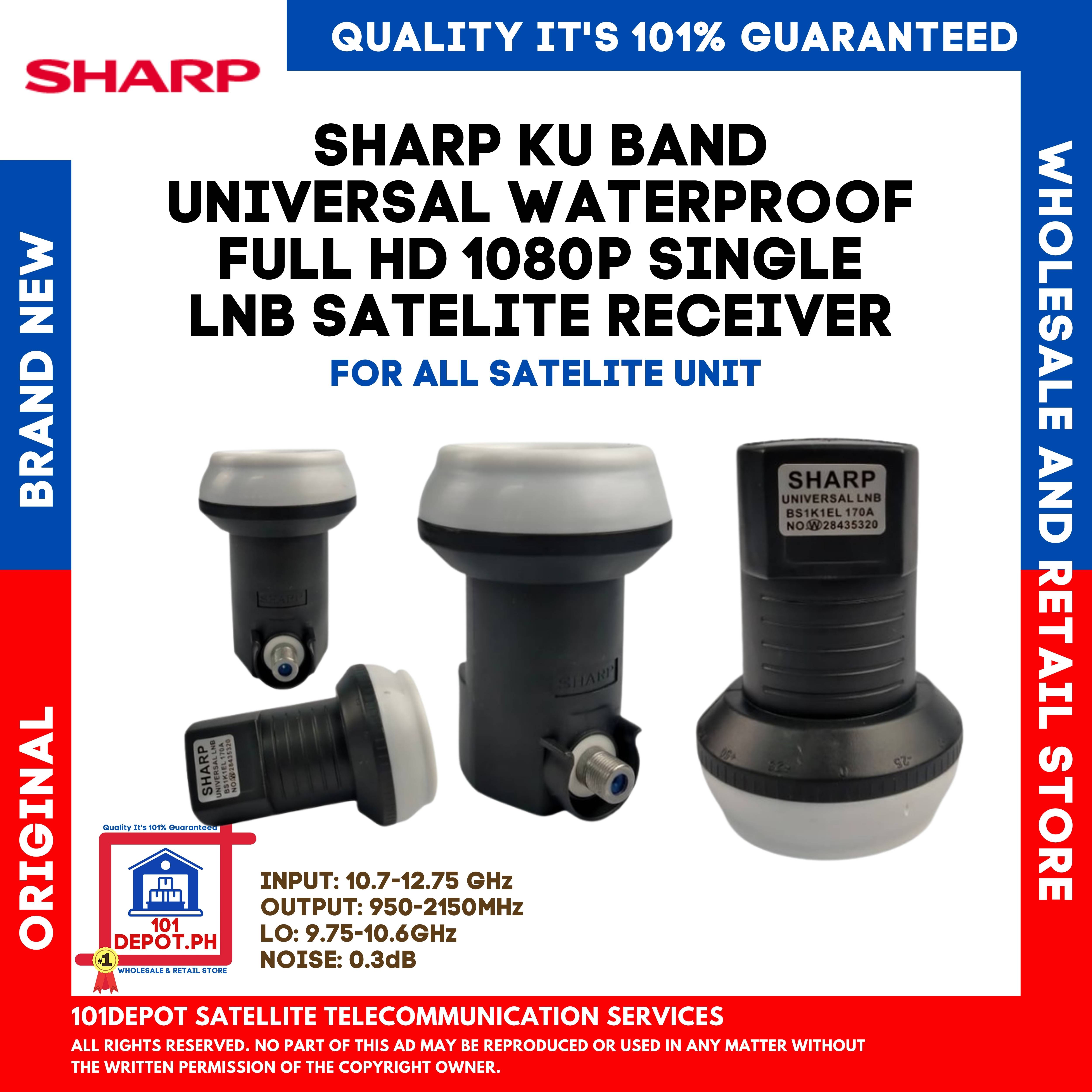 SHARP KU BAND UNIVERSAL WATERPROOF FULL HD 1080P SINGLE LNB SATELITE ...