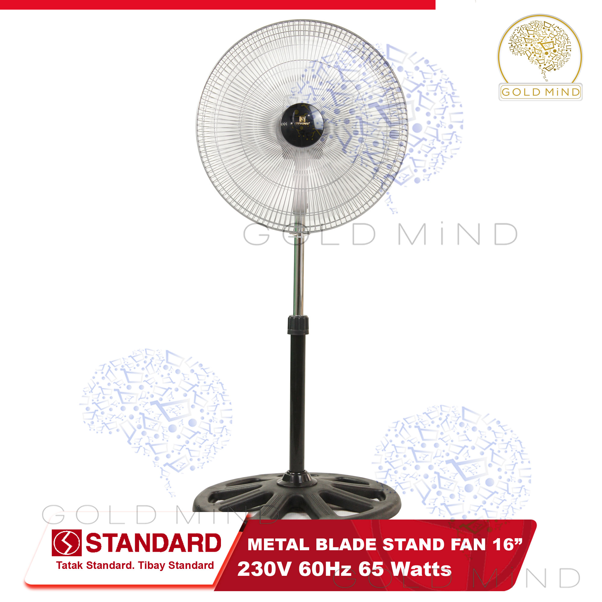 Standard Electric Fan Stand Fan 16 inches (Metal Fan Blade) /12 inches ...