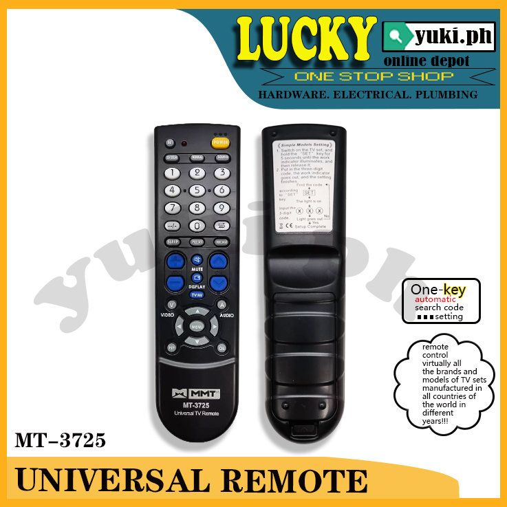 MT3725 MMT UNIVERSAL TV REMOTE CONTROL (BLACK) | Lazada PH