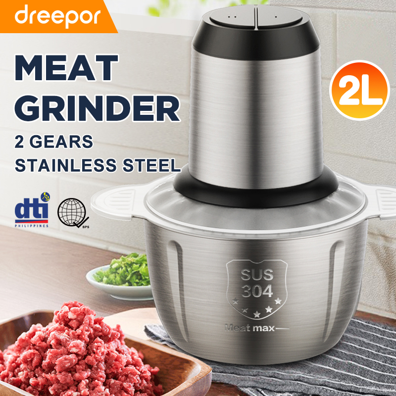 Dreepor Meat Grinder 2L Multifunctional Electric Meat Chopper Vegetable Grinder Mincer Food ...