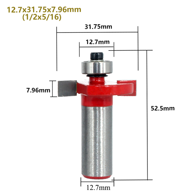 1pc 12mm Shank 1/2 T-Sloting Router Bit with Bearing Slot Milling ...