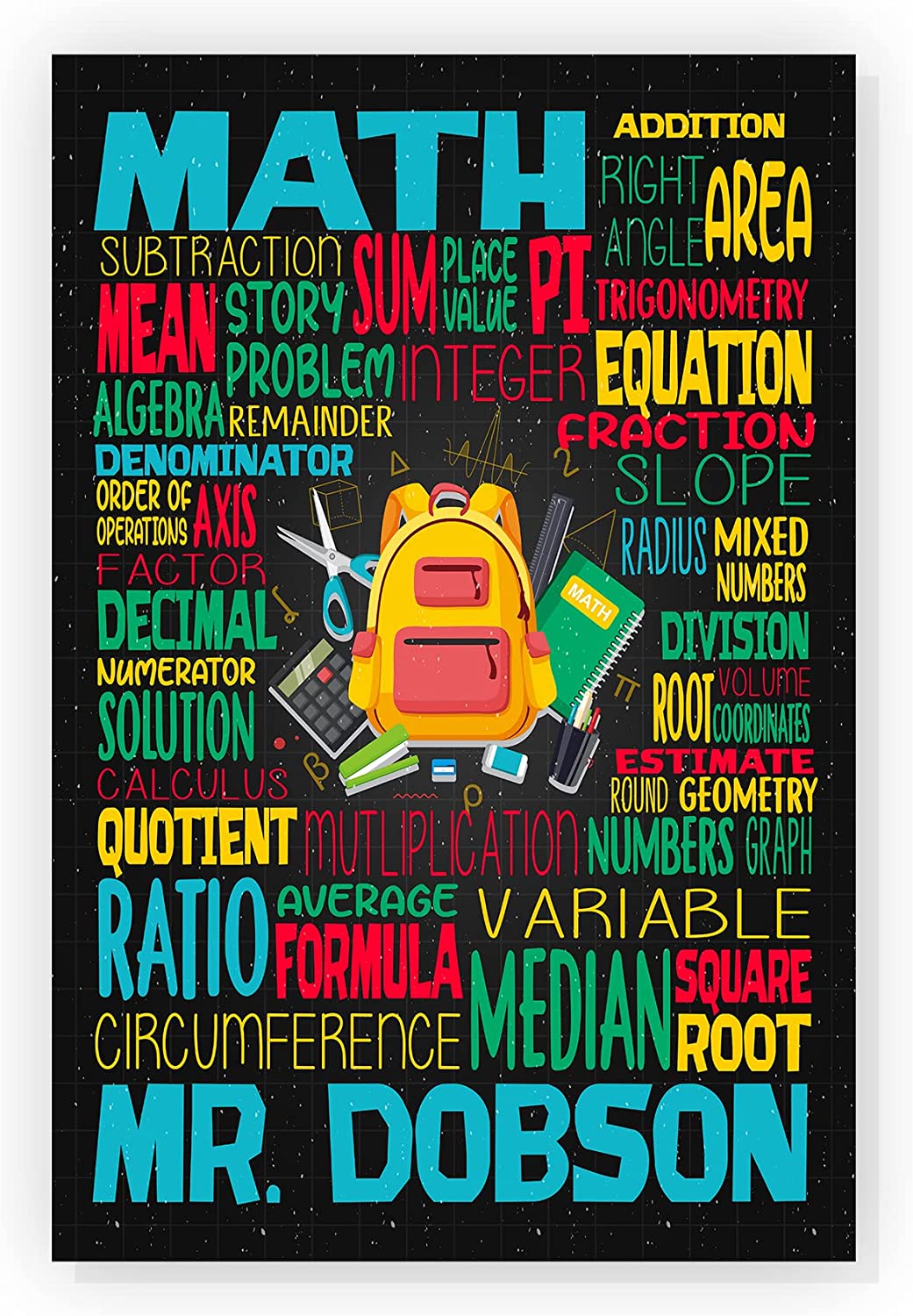 Math Teacher MATH Posters for Classroom Decorations Math Gift for ...