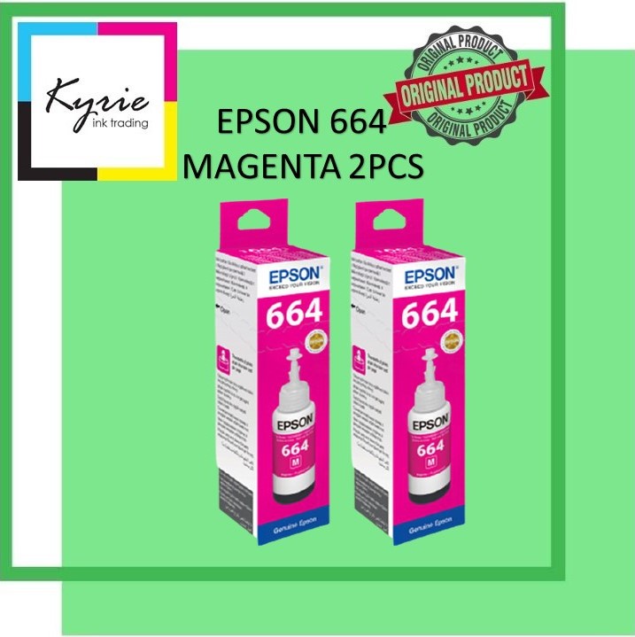 EPSON 664 Magenta (T664300) Genuine Ink Bottle Set of 2pcs | Lazada PH
