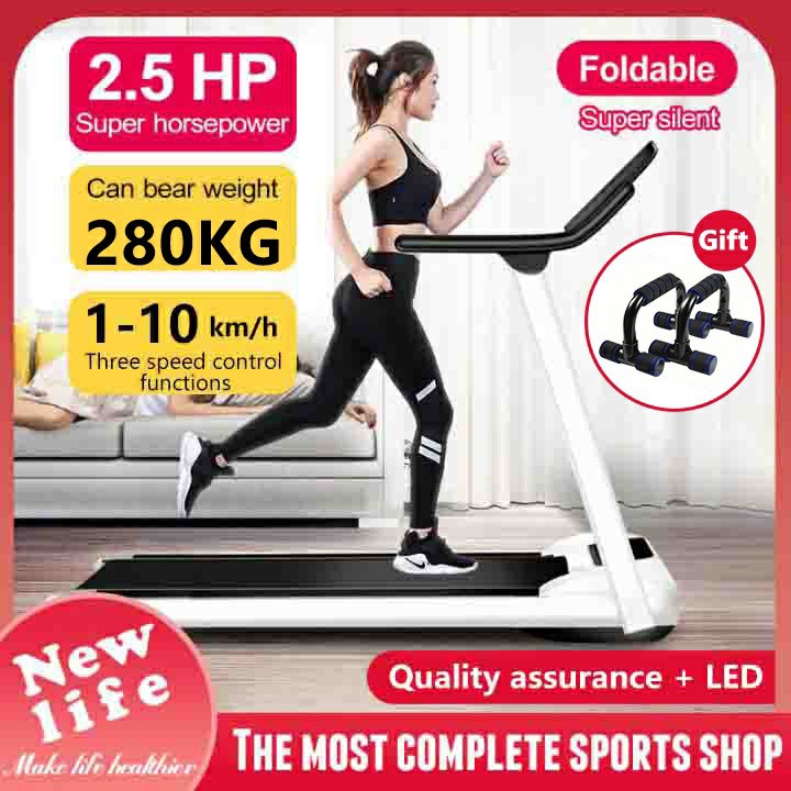 2.5HP multi-function foldable treadmill,LED screen thread mill exercise ...