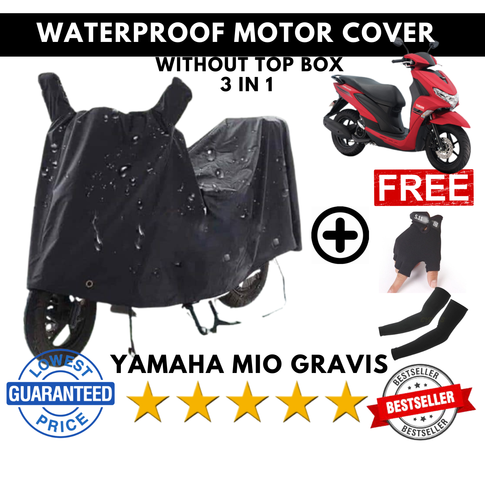 YAMAHA MIO GRAVIS MOTOR COVER WATERPROOF / YAMAHA MIO GRAVIS MOTORCYCLE ...