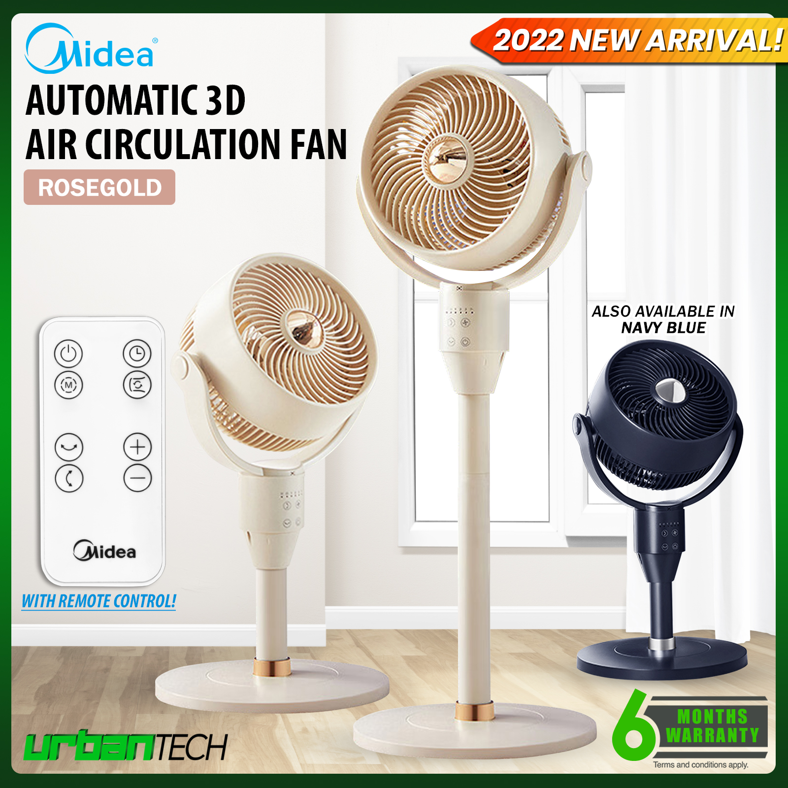 MIDEA 3-Dimensional Air Supply Automatic Air Circulation Cooling Fan ...
