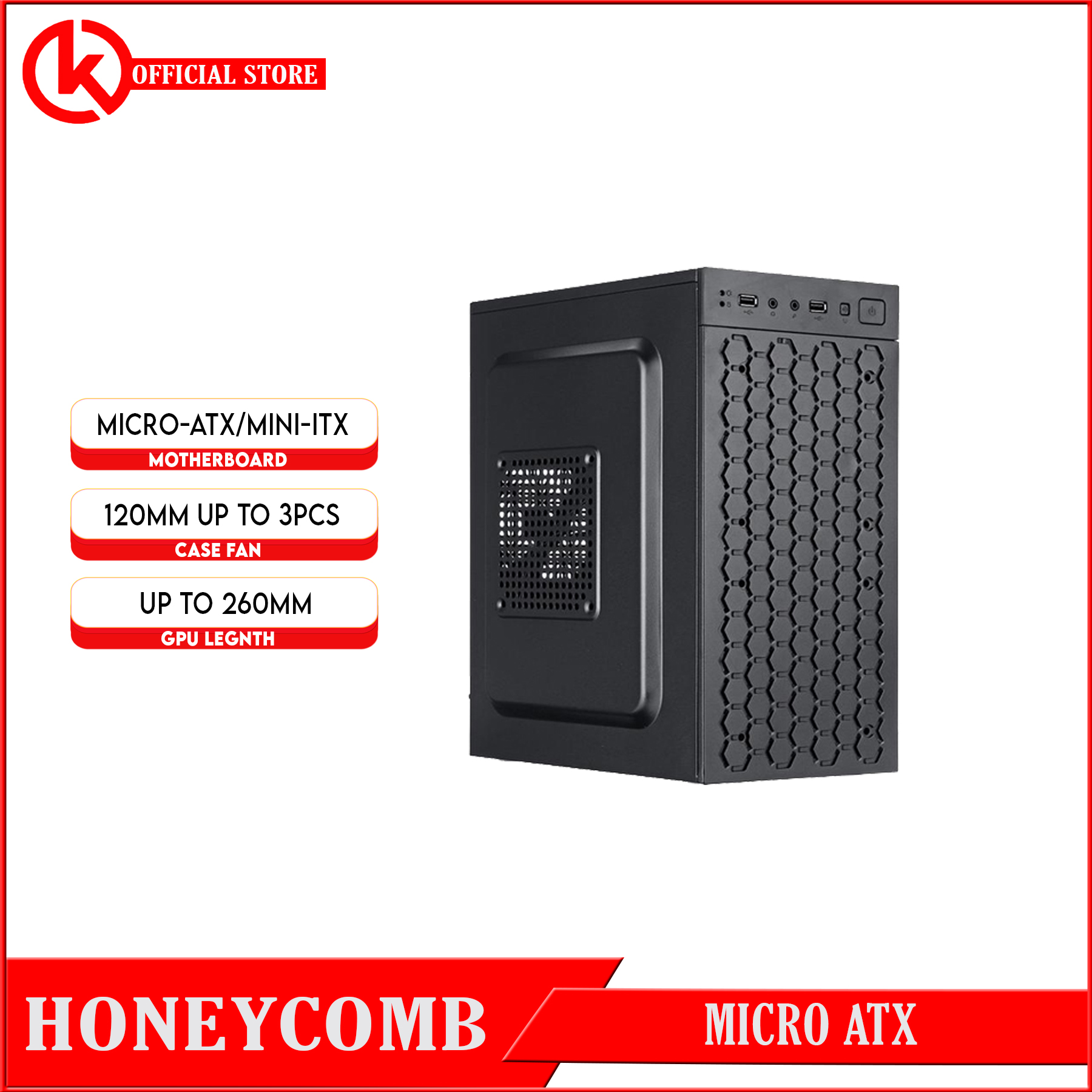 KEYTECH Honeycomb x P6 Micro ATX Cube Computer Case, Micro Min ATX ,ITX ...
