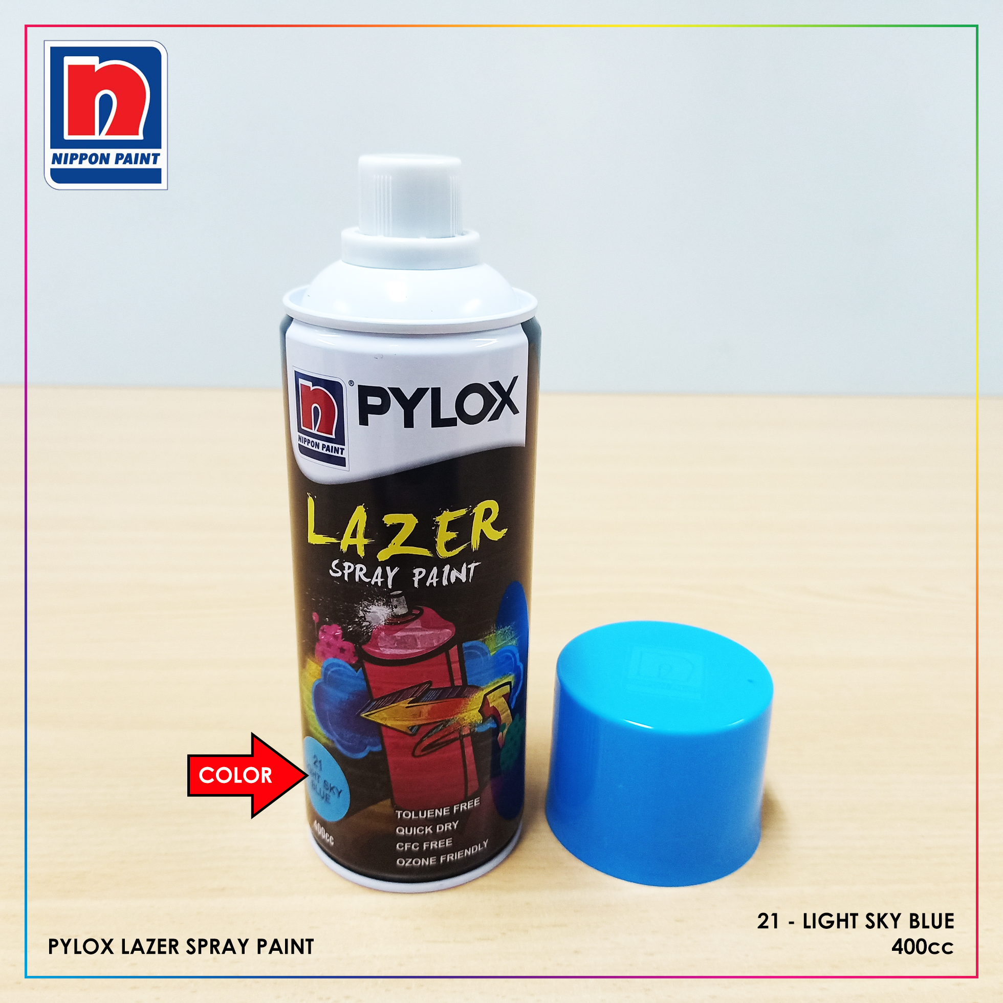 Pylox Lazer Spray Paint Light Sky Blue PLZ021 400cc | Lazada PH