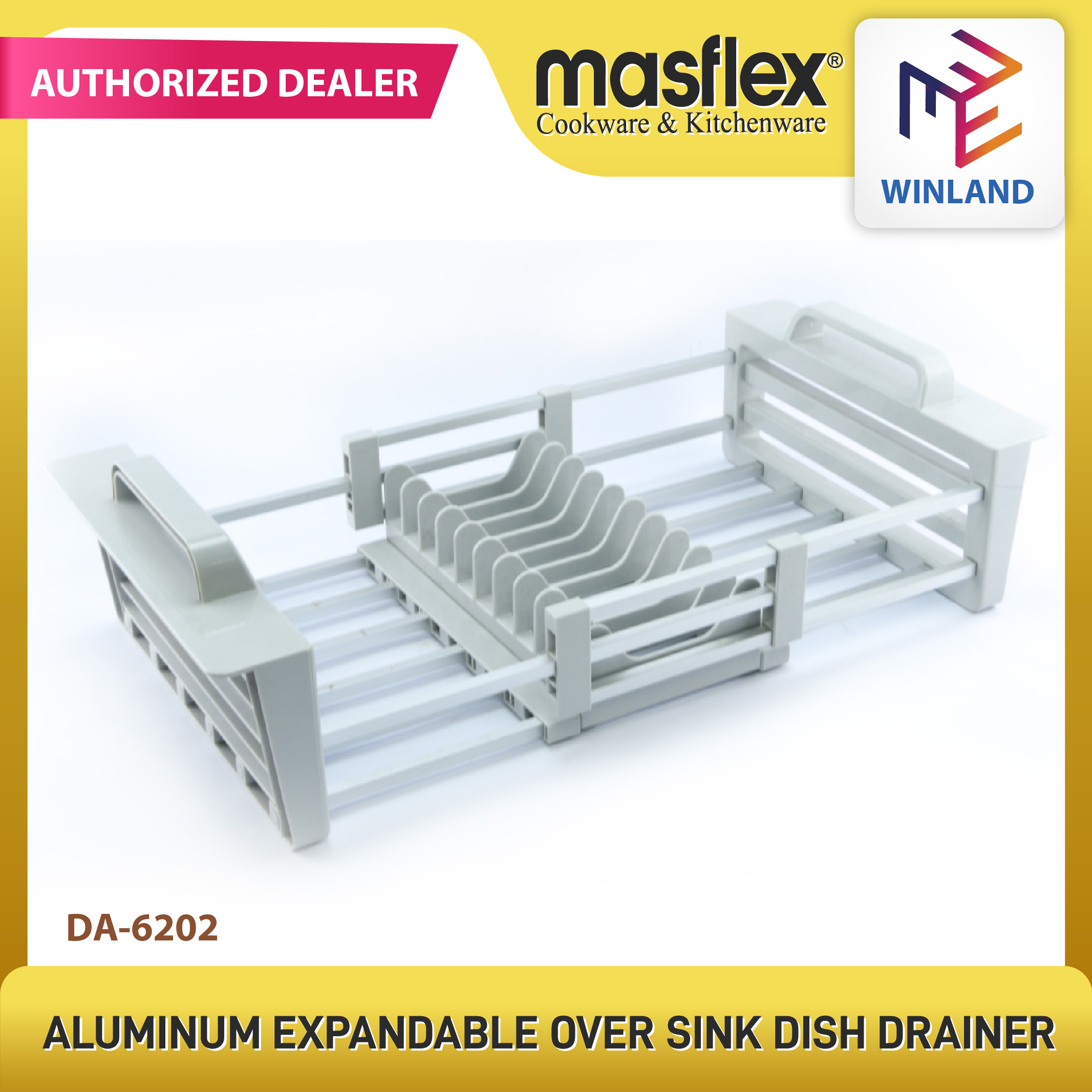 Masflex by Winland Aluminum Expandable Over Sink Dish Drainer Organizer ...