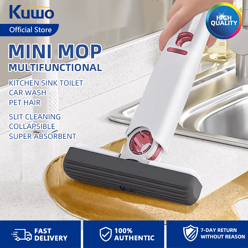 Desktop Mop Mini Foldable , Portable Mini Cleaning Sponge Mop Wet Dry ...