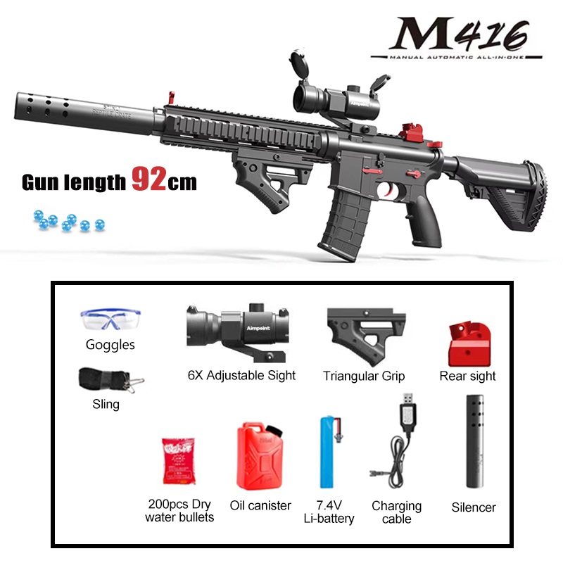 【Aynmer】AUG M416 Gel Ball Blaster Toy Gun Outdoor Game Manual and Full ...