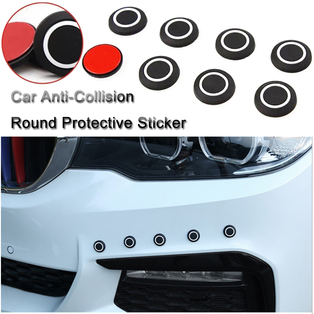 8Pcs New Decoration Black/White/Grey/Blue/Red/Yellow Rubber Round ...