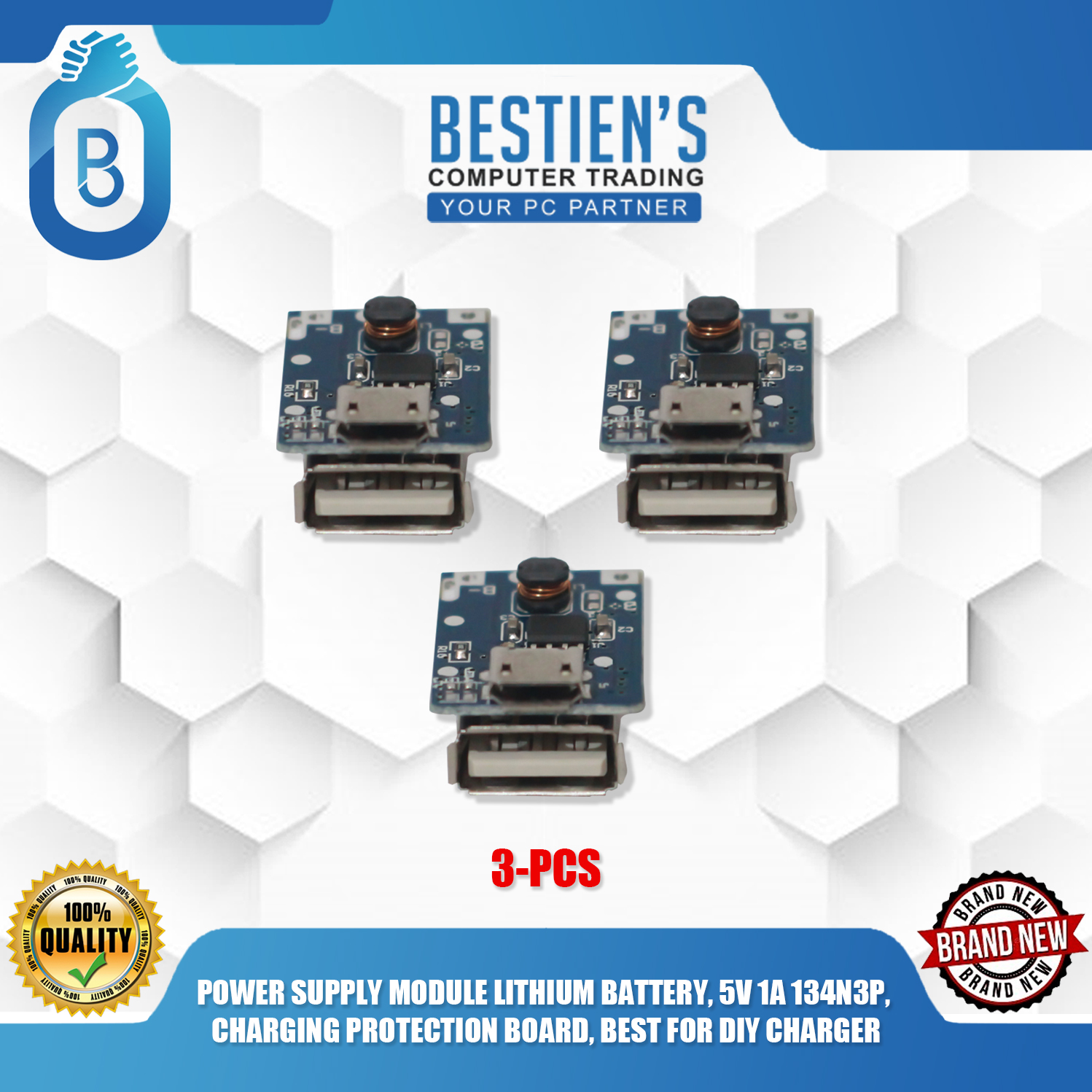 POWER SUPPLY MODULE LITHIUM BATTERY, 5V 1A 134N3P, CHARGING PROTECTION ...