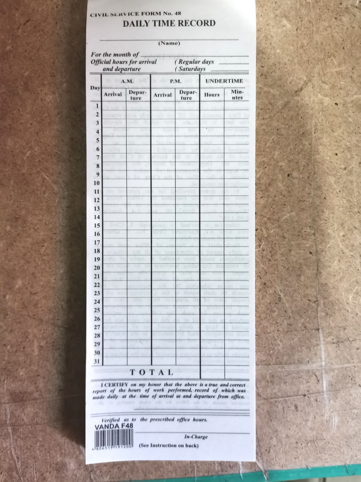 [DKI ENTERPRISES] 100sheets Daily Time Record (DTR) | Lazada PH