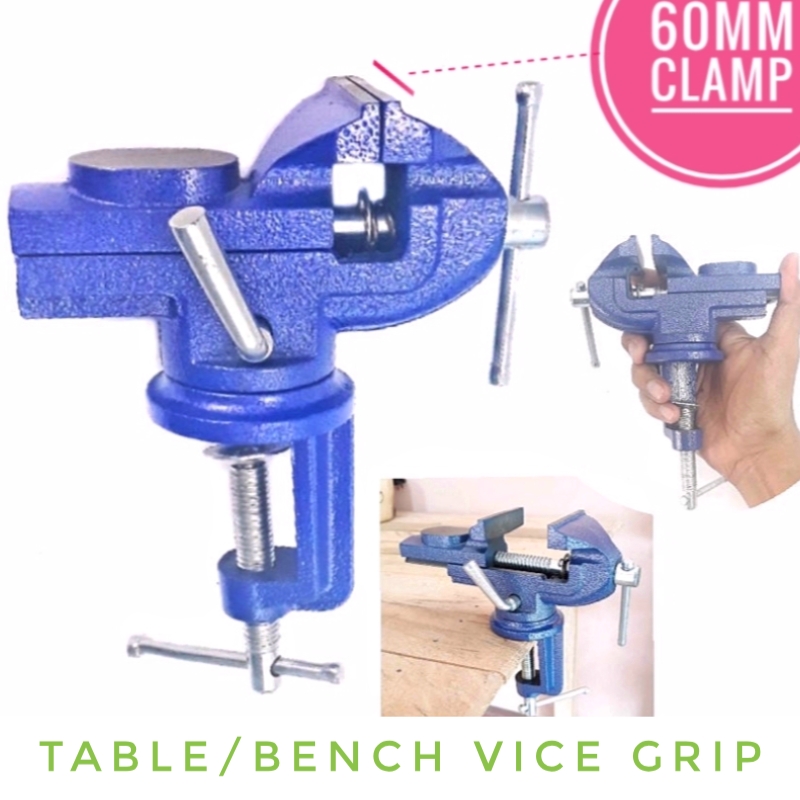 Table Bench Vice Clamp (60mm) with Anvil- Rotatable Gato Grip Holder ...