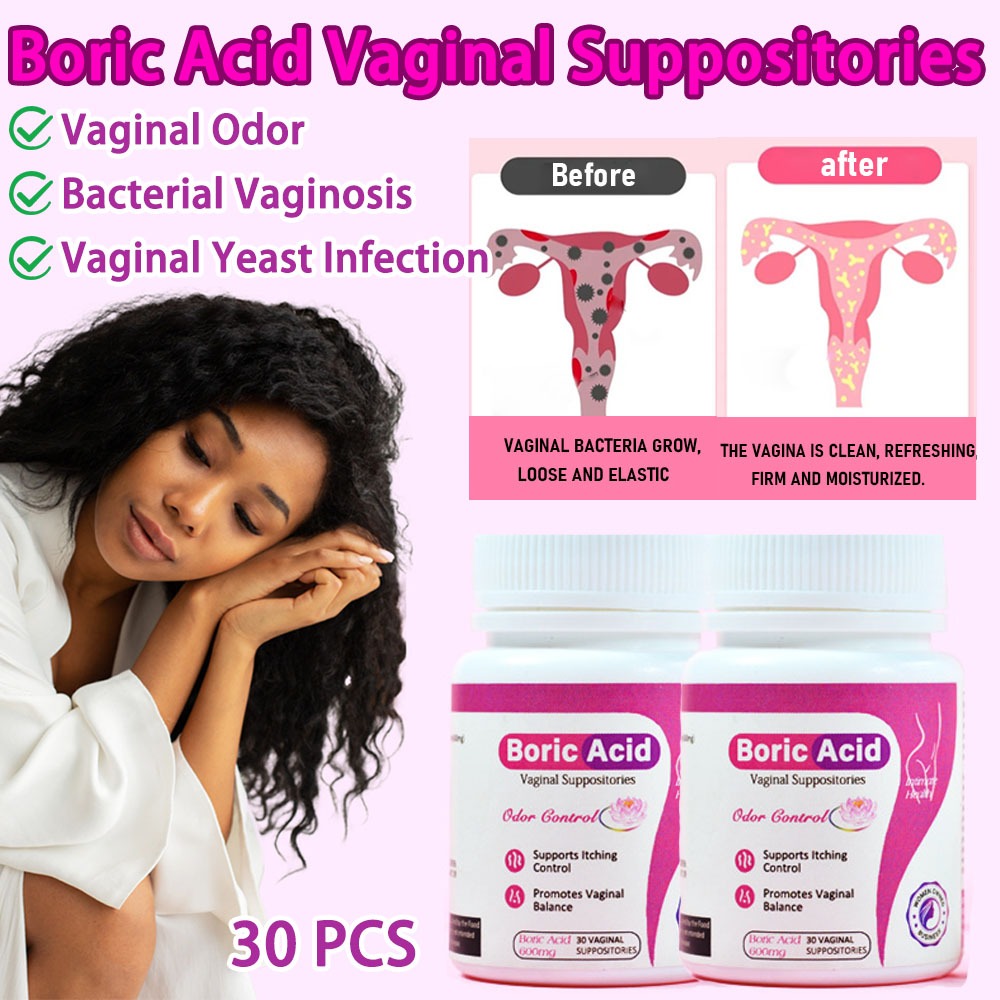 Vaginal Health 30pcs Boric Acid Vaginal Suppositories For Vaginal Odor ...