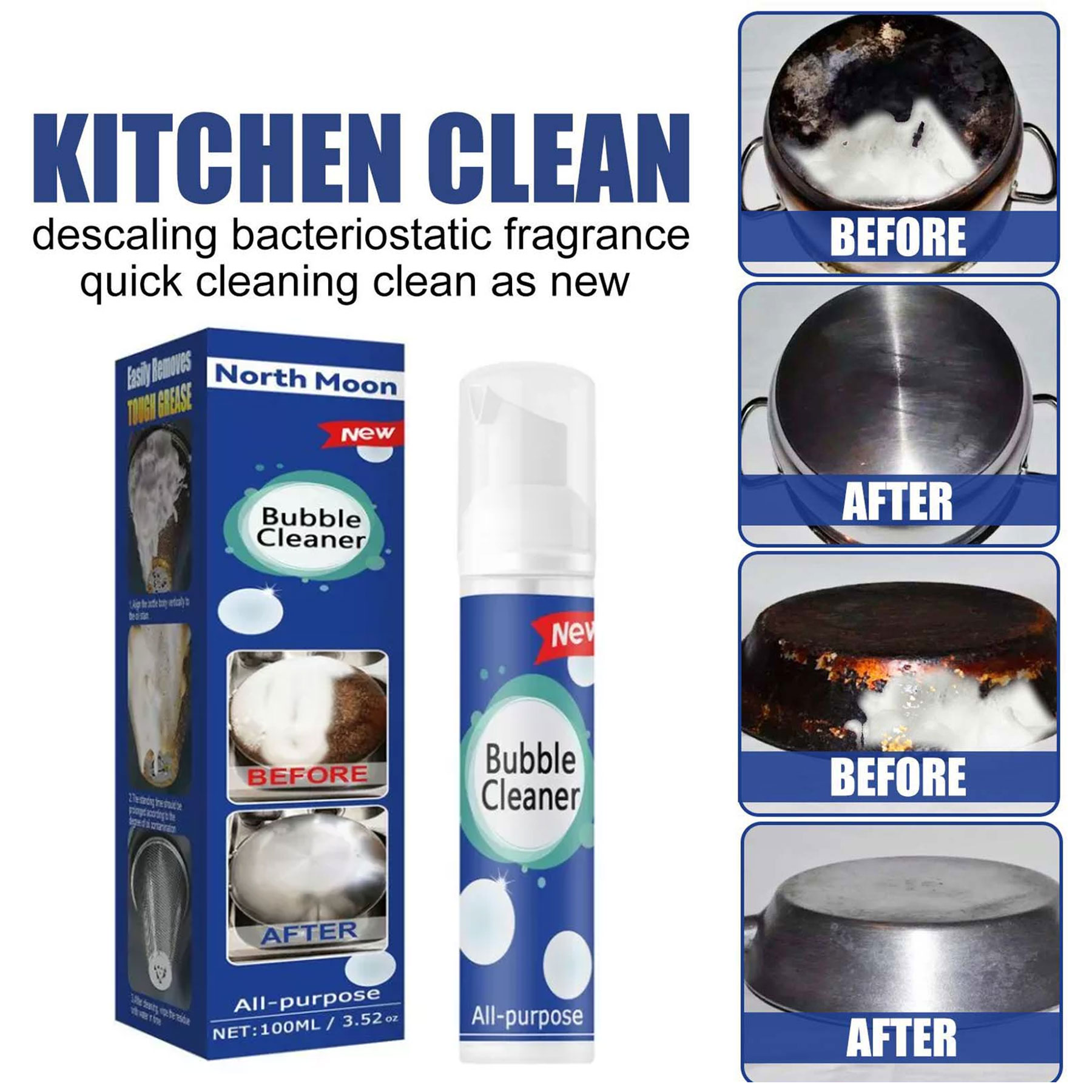 100ML Foaming Heavy Oil Stain Cleaner Stubborn Grease and Grime Remover ...