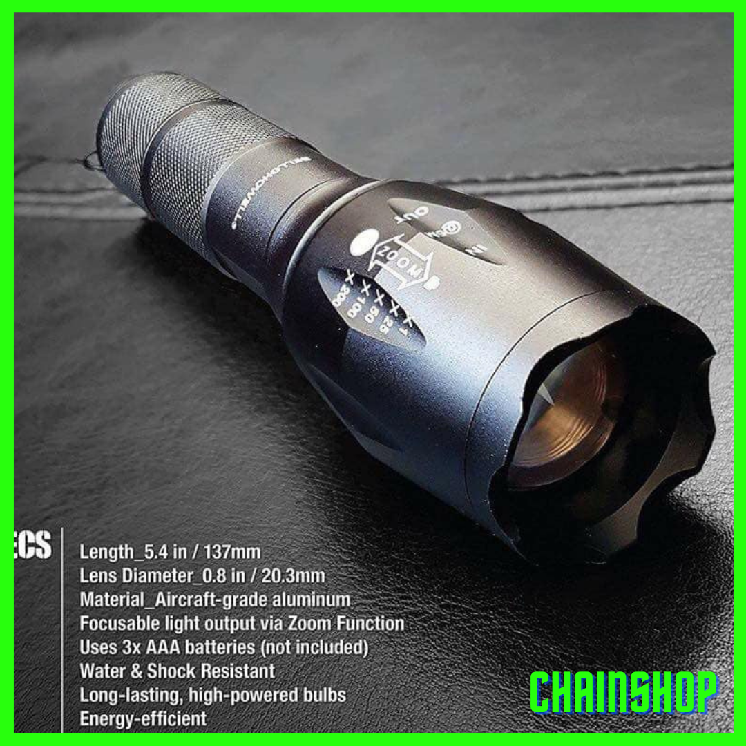 CHAINSHOP Tactical High Powered Flashlight Pocket Compact Flash ...