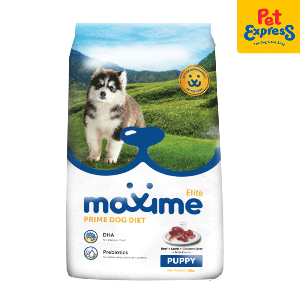 Maxime Elite Puppy Beef, Lamb, Chicken Liver and Milk Dry Dog Food 10kg ...