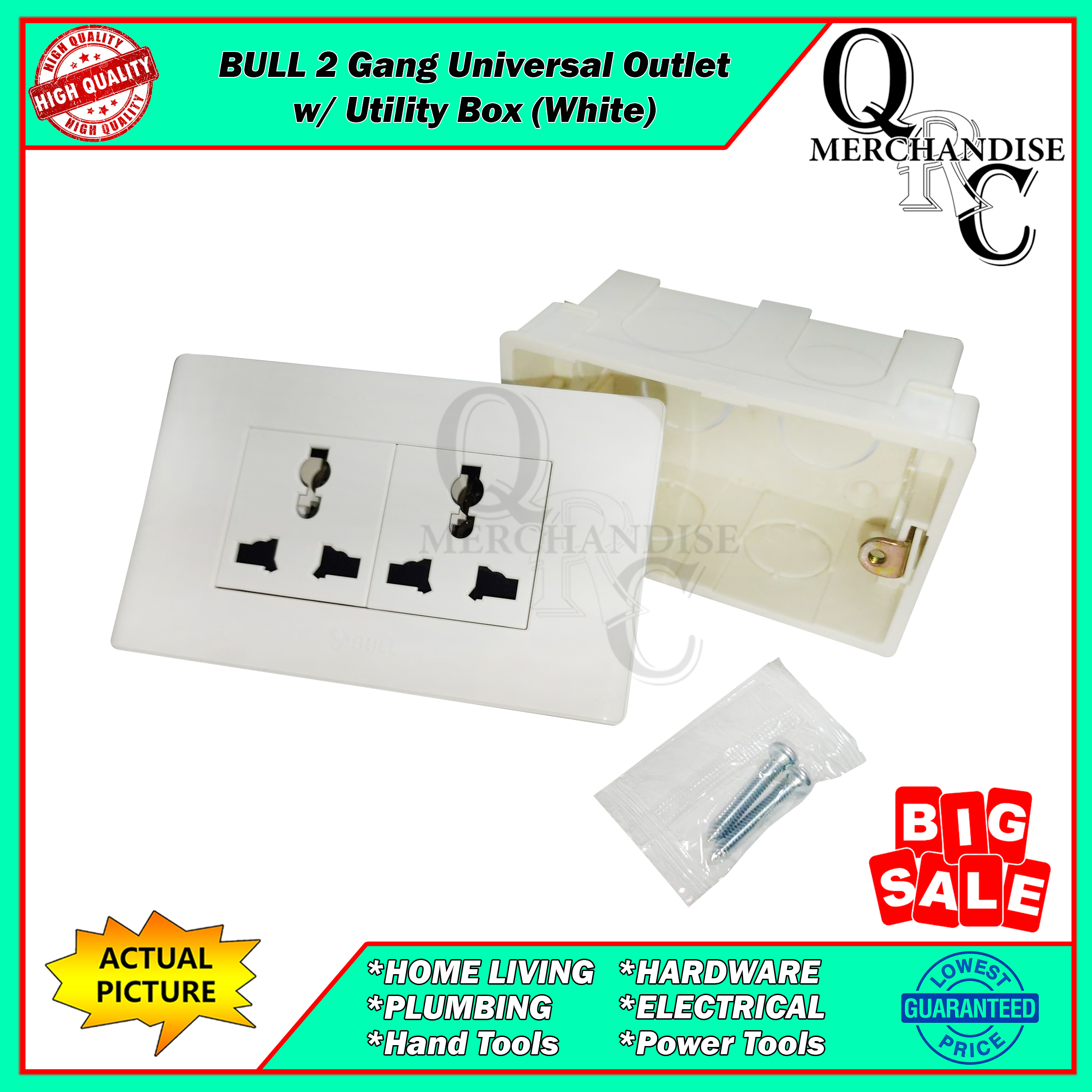 BULL 2 Gang Universal Outlet G04Z256 w/ Utility Box H14 | Lazada PH