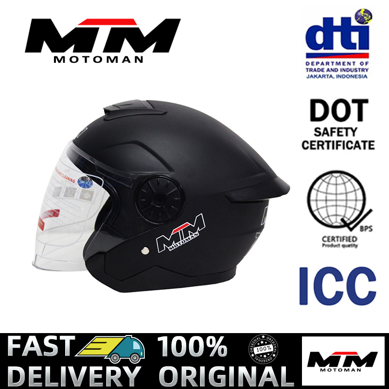 MTM Half Face helmet Motorcycle Helmets motor rainbow visors and clear ...