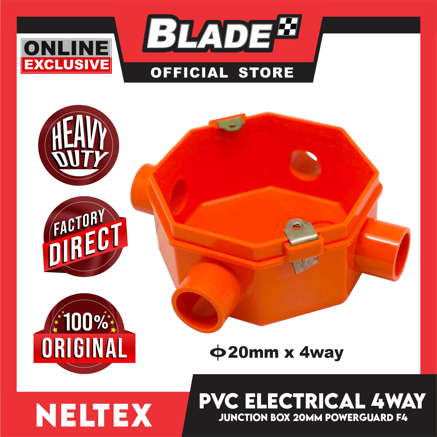 Neltex Powerguard PVC Junction Box F4 4way Electrical Box | Lazada PH