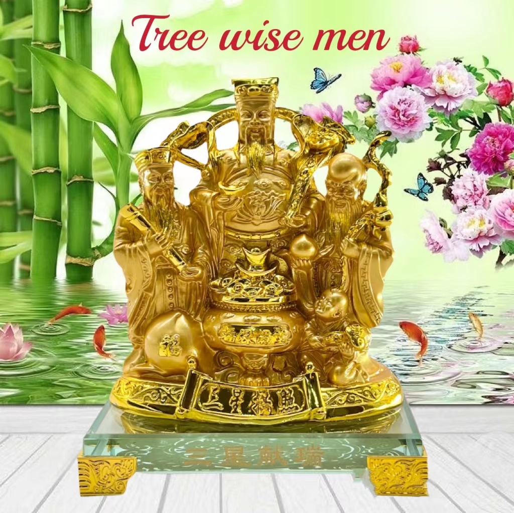Feng Shui Decor Bamboo, Tree Wise Men, Frog ,Figurine Lucky Charm ...