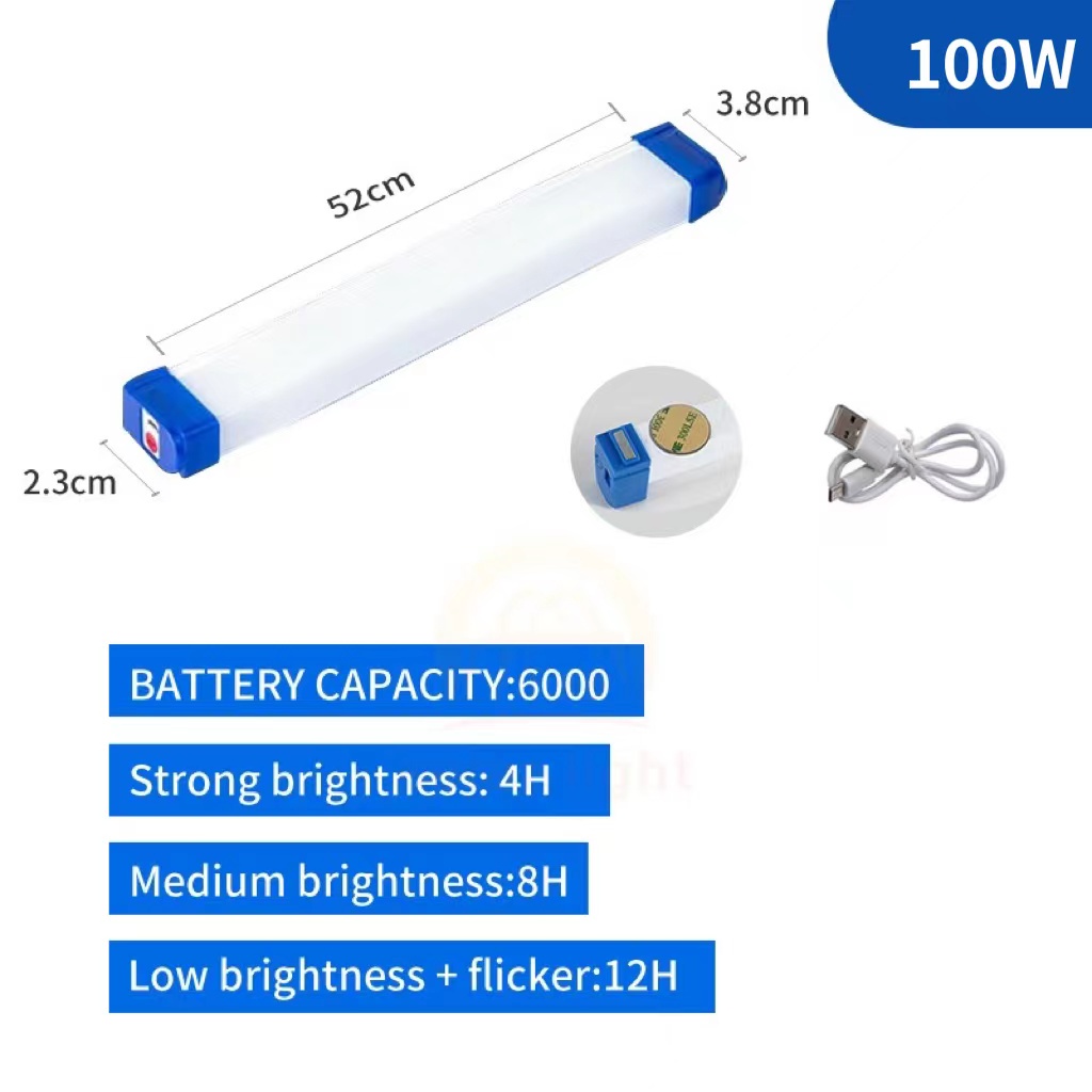 Emergency Tube Light 40W, 60W, 100W And 200W USB Rechargeable For Indoor/Outdoor Energy Saving ...