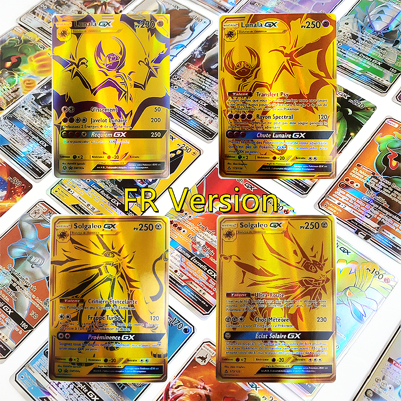 French Version Pokemon Cards GX VMAX EX Collection Shiny Glod Cards ...