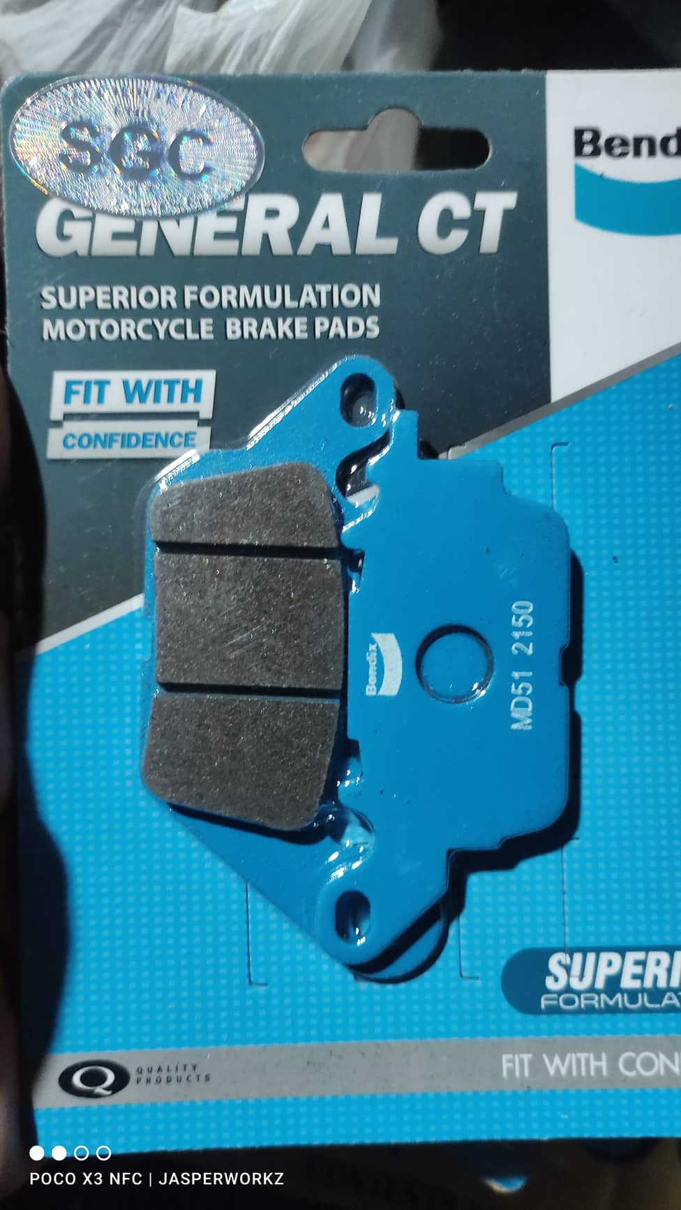 BENDIX BRAKE PAD ( MD51) FOR MIO I 125, MIO SOUL I 125, SNIPER 150 ...