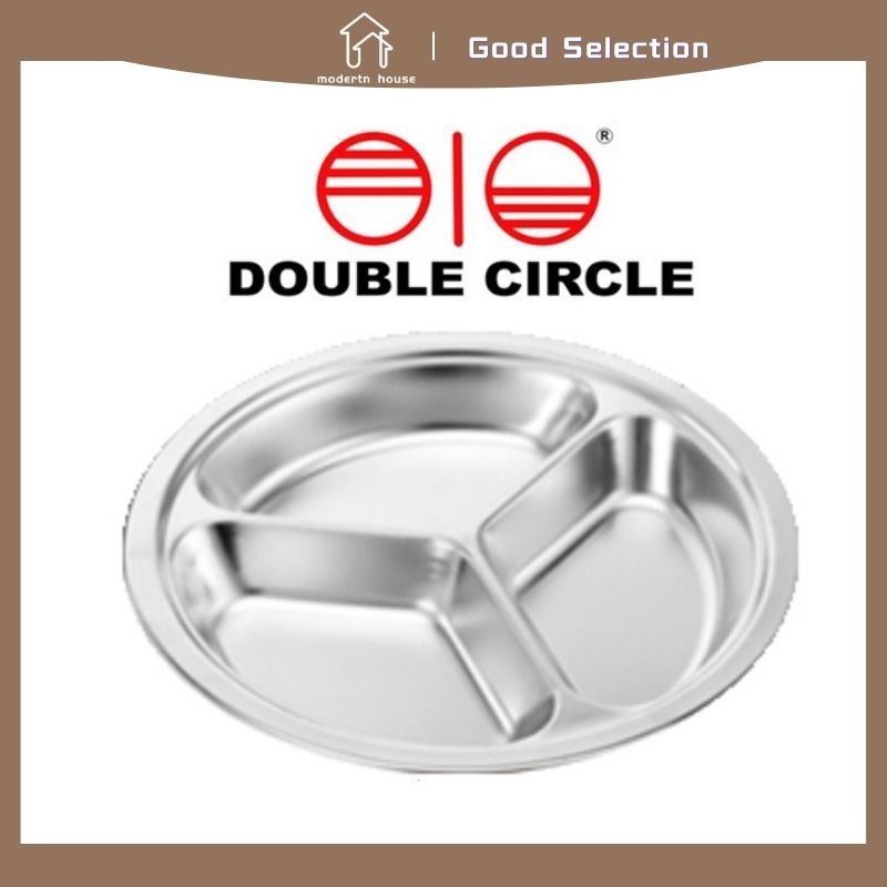 DOUBLE CIRCLE Food Divider Plate/ Divided Dinner Tray Lunch Container ...