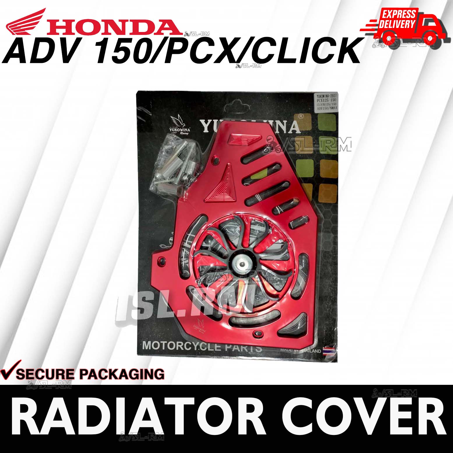Honda Click ADV 150 PCX AEROX NMAX Radiator cover Spinner RED | Lazada PH
