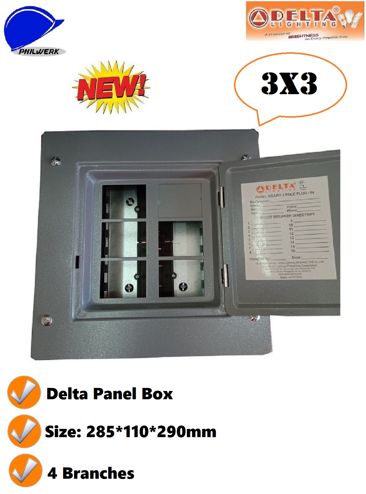 Delta Panel Box 4 Branches (3x3) | Lazada PH