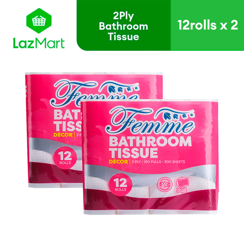 Femme Decor Bathroom Tissue 2 ply 12 Rolls - Pack of 2 | Lazada PH