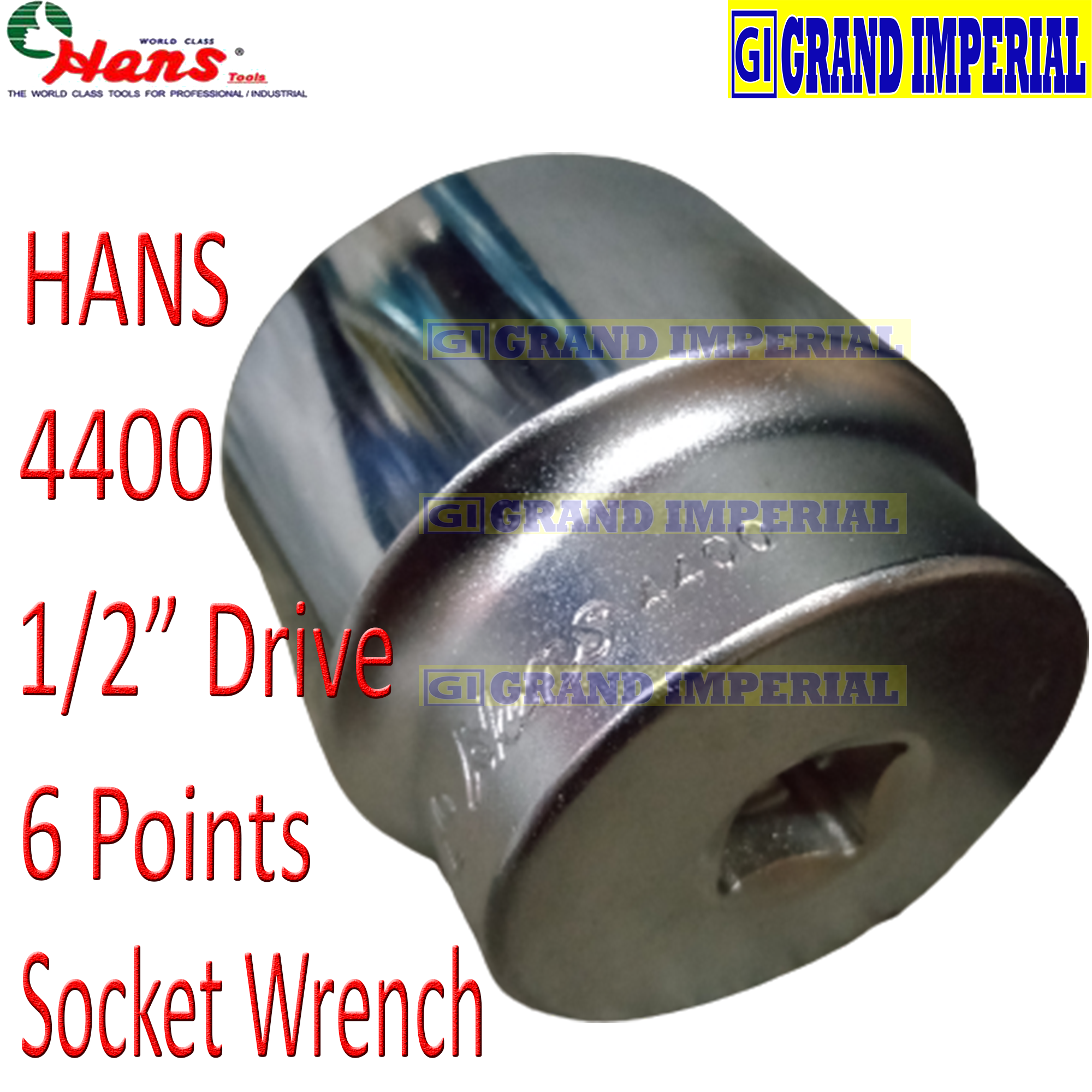Hans Socket Wrench 1/2" Drive 6 Points 4400 Choices Size 8mm to 46mm ...