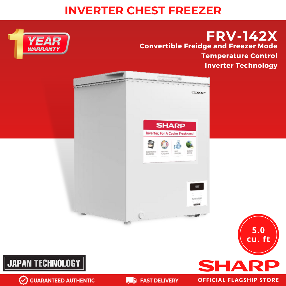 Sharp FRV-142X 5.0cu.ft Inverter Chest Freezer | Lazada PH