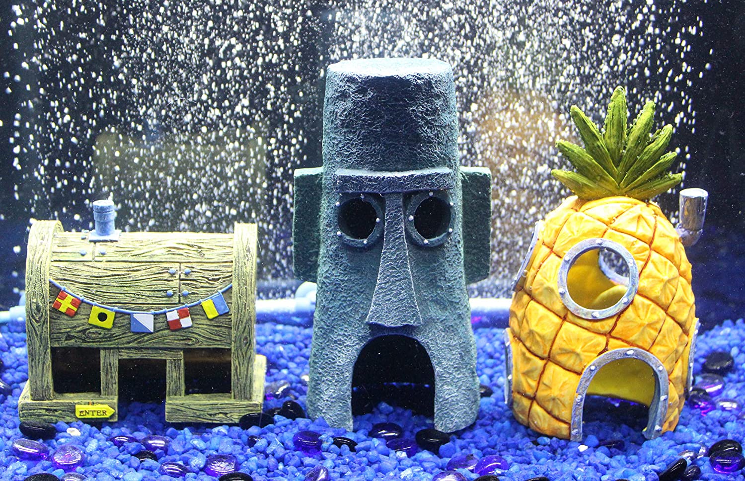 Aquarium Fish Tank SpongeBob Pineapple House Squidward Krusty Krab ...