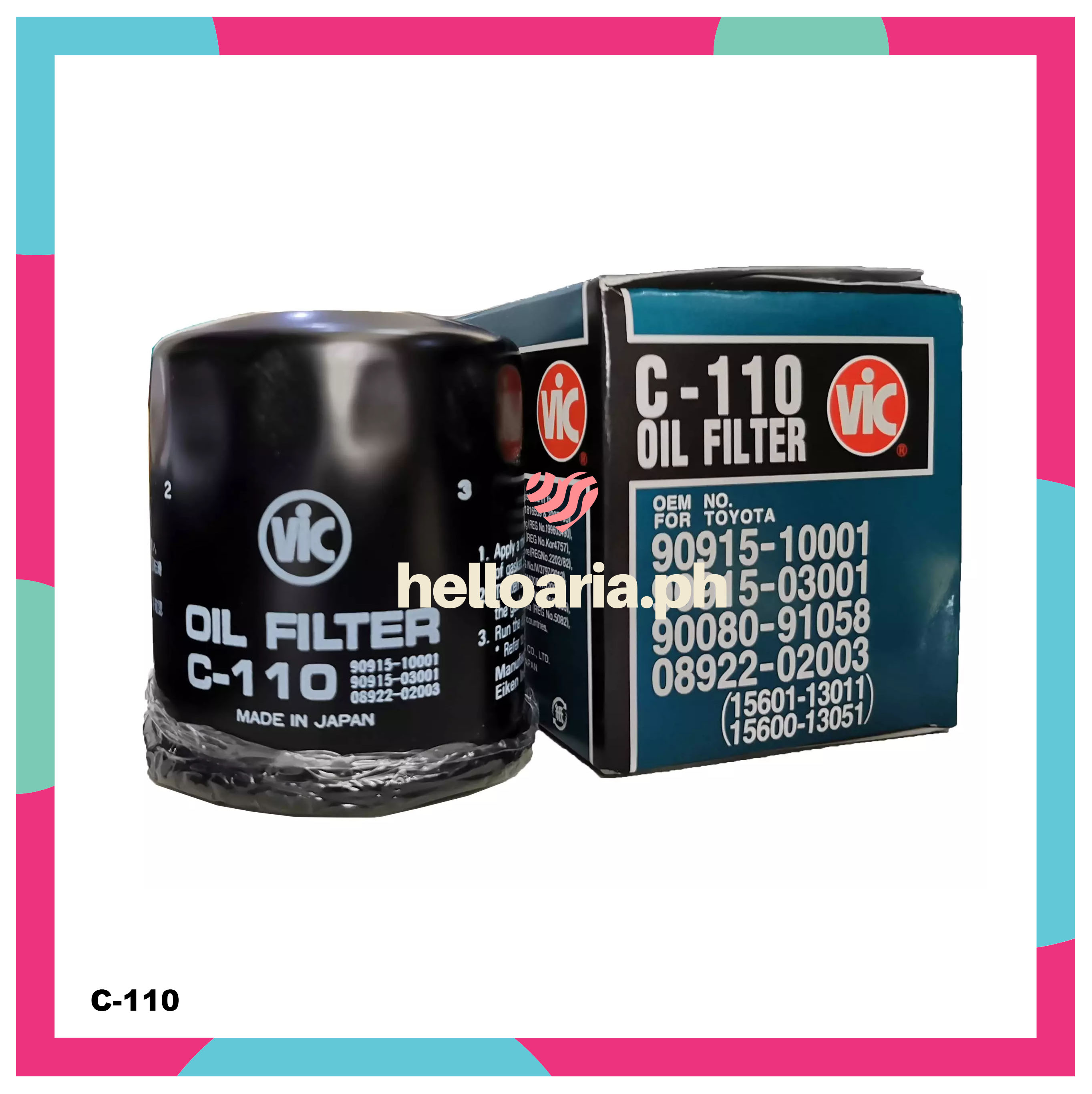 VIC C-110 OIL FILTER FOR TOYOTA 2E VIOS | Lazada PH