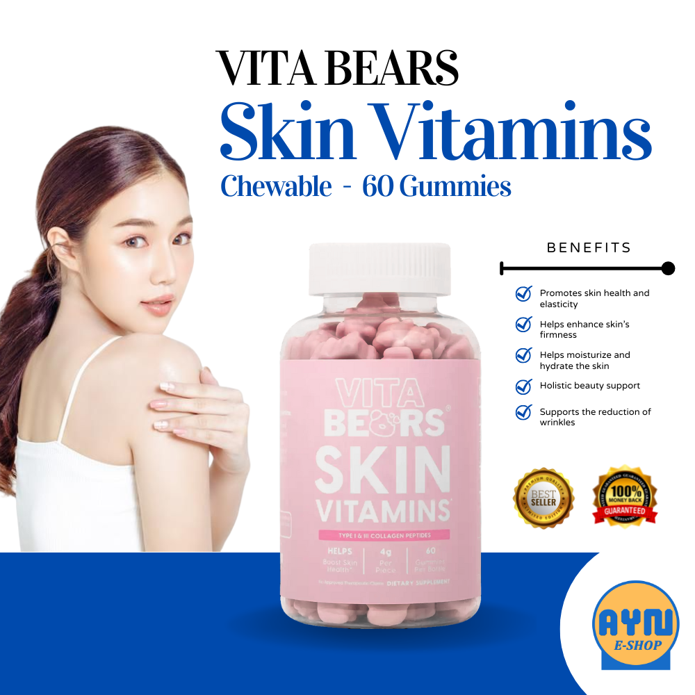 VITABEARS SKIN Chewable Gummies with Glutathione & Collagen for ...
