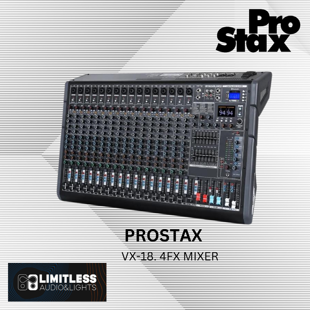 PROFESSIONAL AUDIO MIXER PROSTAX VX-18. 4FX MIXER | Lazada PH