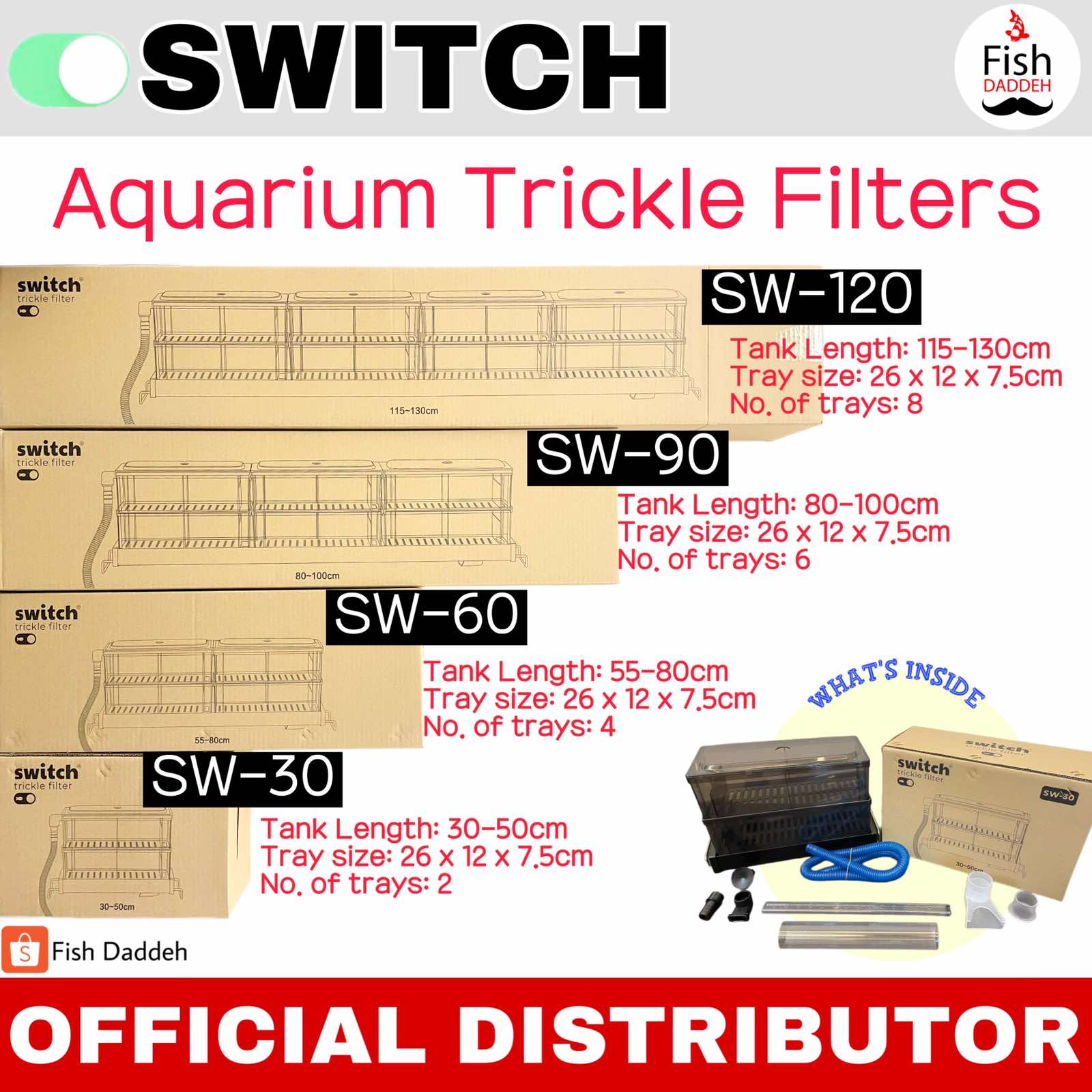 Switch Aquarium Trickle Filter SW-30 SW-60 SW-90 SW-120 | Lazada PH
